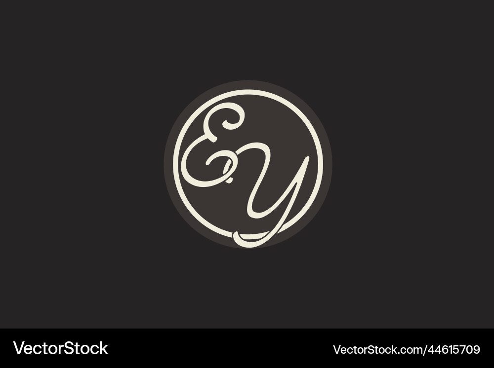 Initial letter ey monogram logo with simple Vector Image