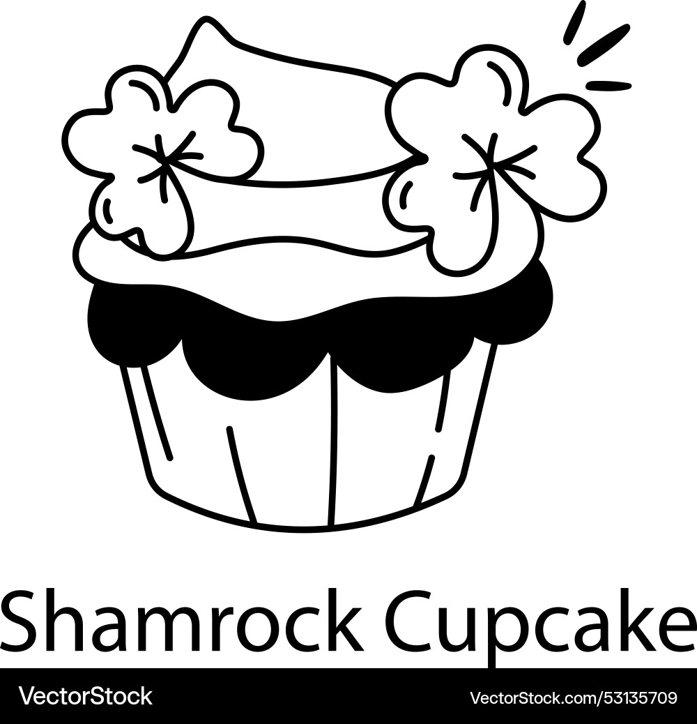 Shamrock cupcake Royalty Free Vector Image - VectorStock