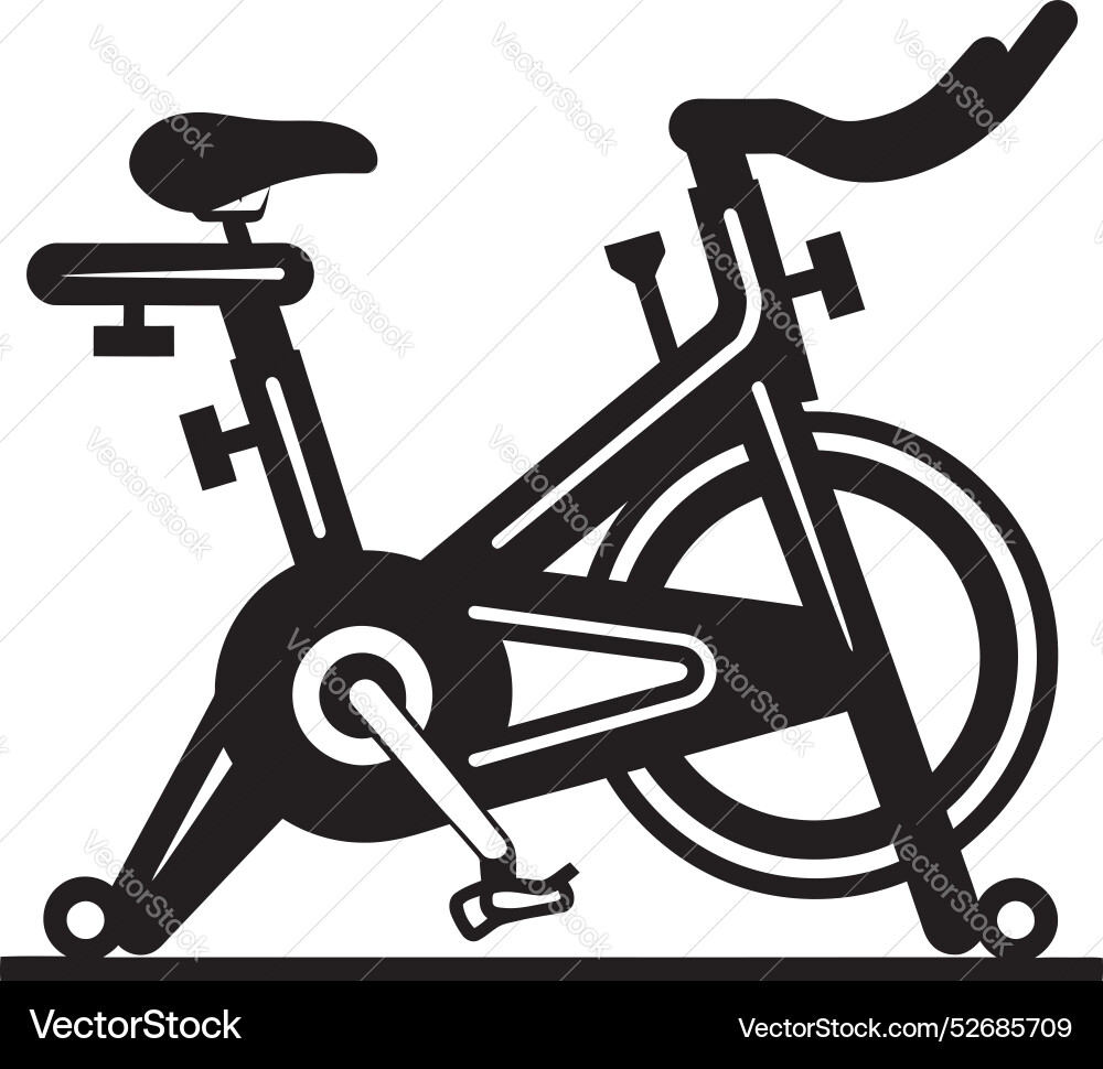Vitality velo exercise bike with sleek icon pulse Vector Image