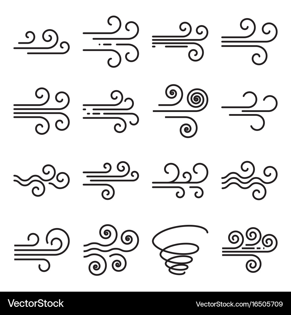 Wind icons Royalty Free Vector Image - VectorStock