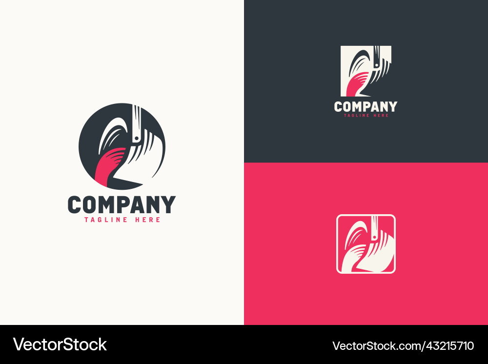 Abstract heavy foundry logo set Royalty Free Vector Image
