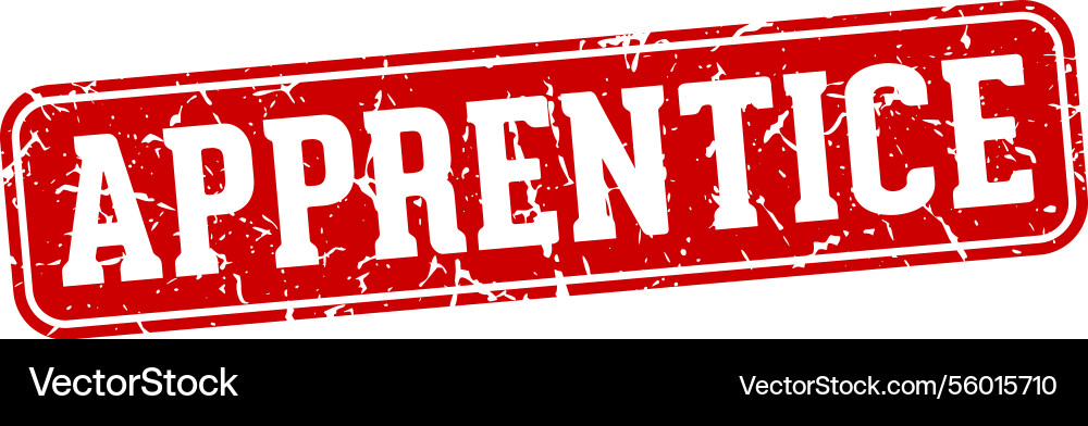 Apprentice rectangular sign stamp Royalty Free Vector Image