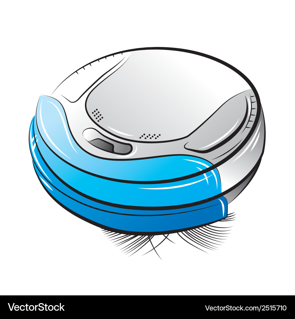 Blue Robotic Vacuum Cleaner Royalty Free Vector Image
