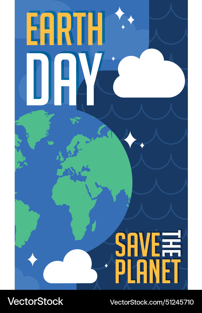 Geometric earth day card Royalty Free Vector Image