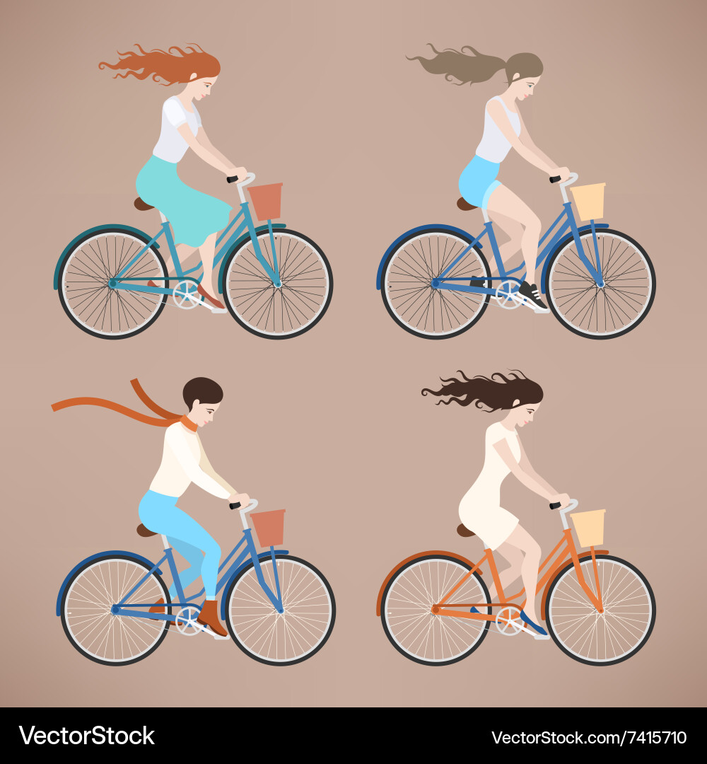 Girl on bike Royalty Free Vector Image - VectorStock
