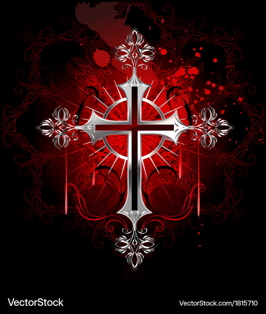 Gothic silver cross Royalty Free Vector Image - VectorStock
