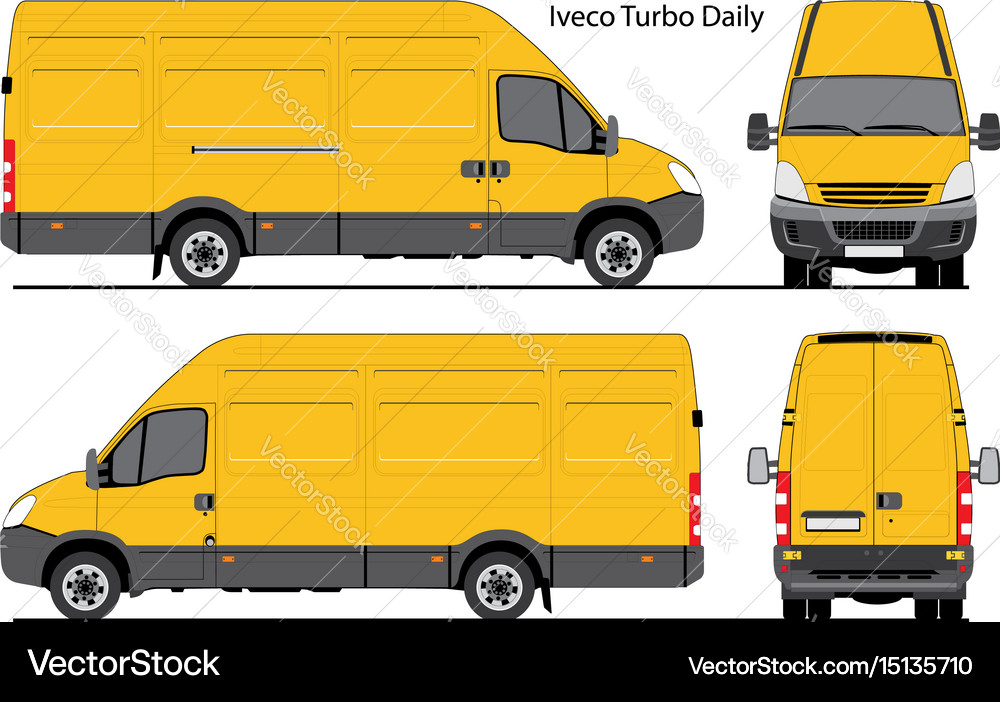 Iveco turbo daily cargo van Royalty Free Vector Image