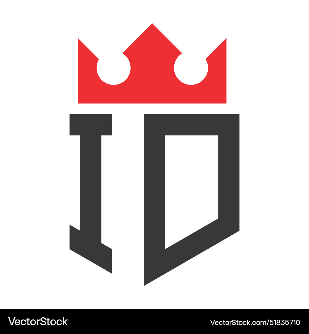 Letter id crown logo Royalty Free Vector Image