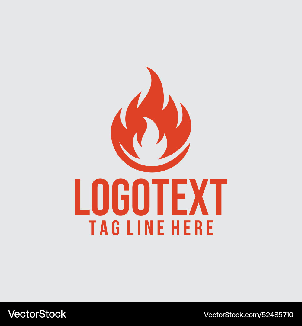 Linear fire logo Royalty Free Vector Image - VectorStock