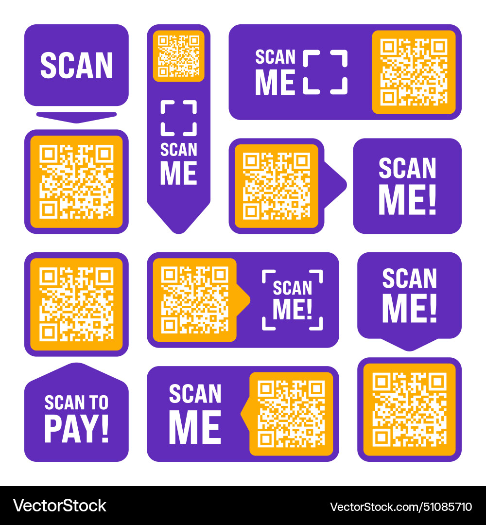Scan me qr code sticker online payment special Vector Image