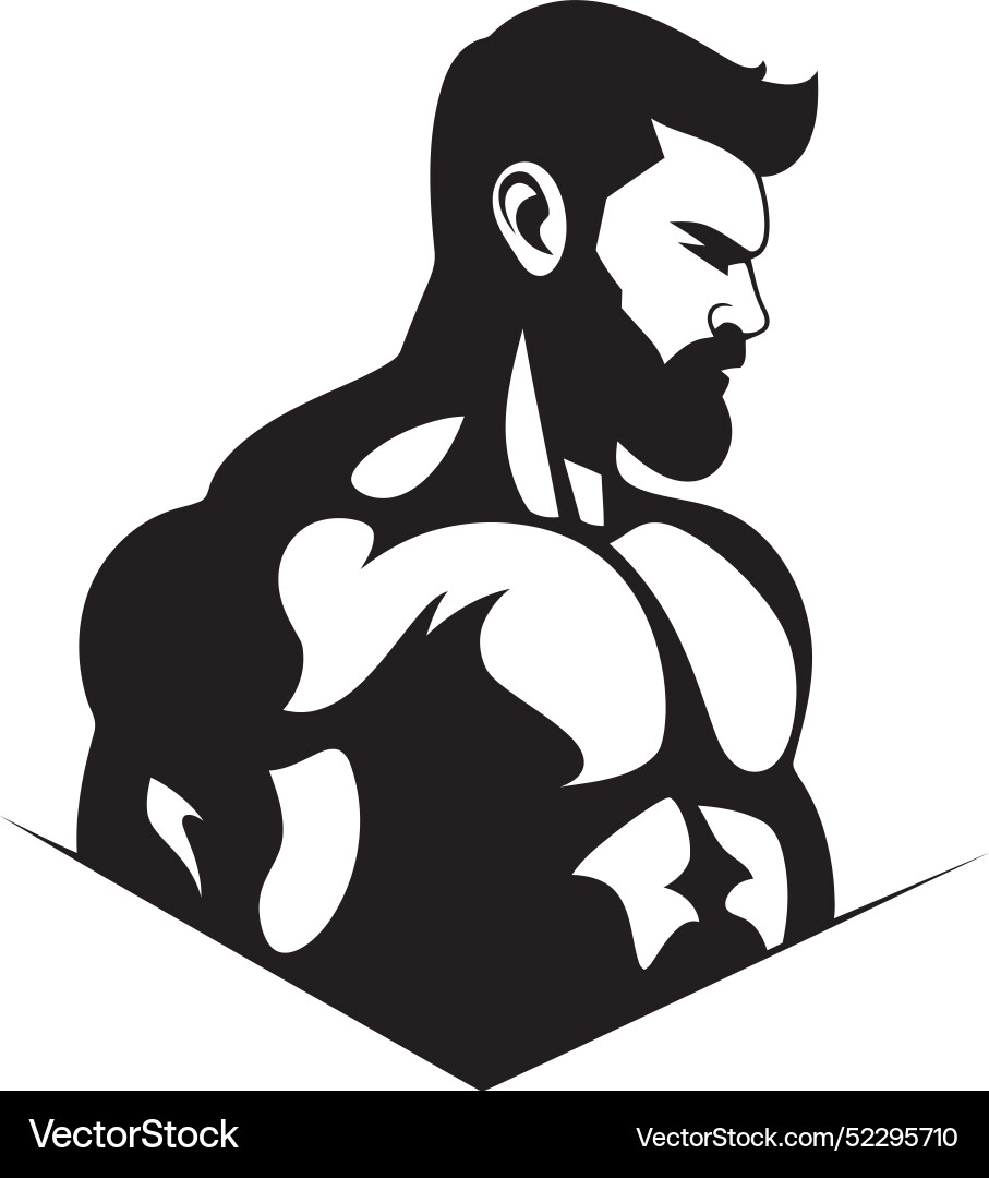 Shadowed stance inked muscles vigor dynamic mus Vector Image