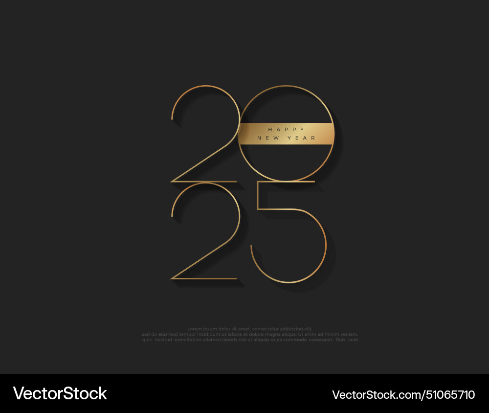 Simple modern happy new year 2025 with a Vector Image