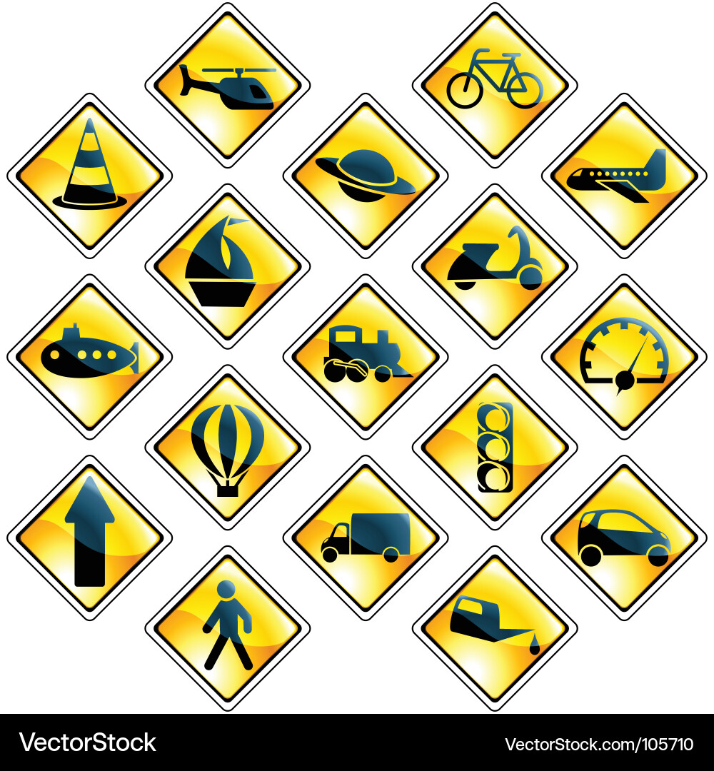 Traffic icons Royalty Free Vector Image - VectorStock