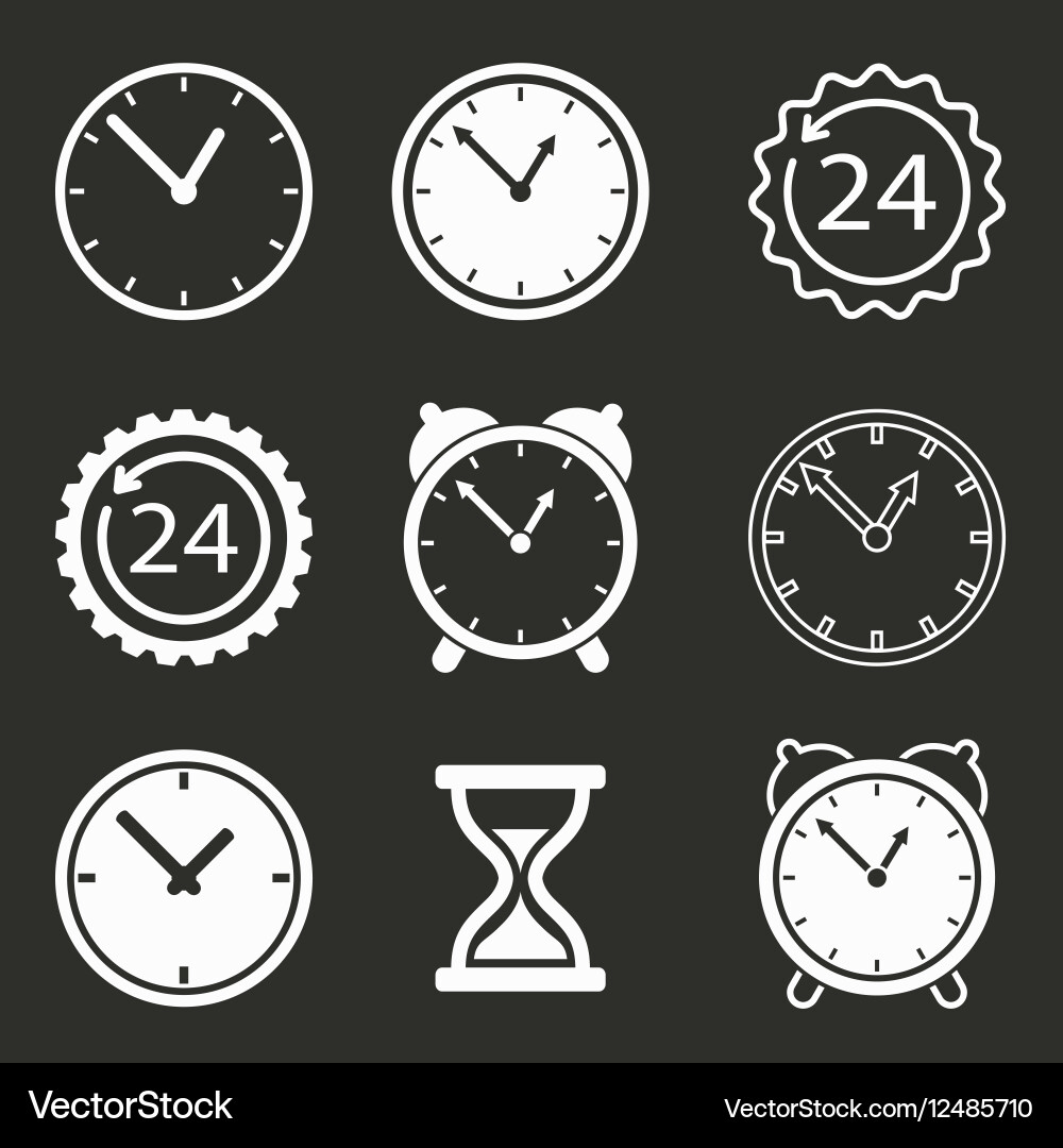Uhr Icon Set Lizenzfreies Vektorbild - VectorStock