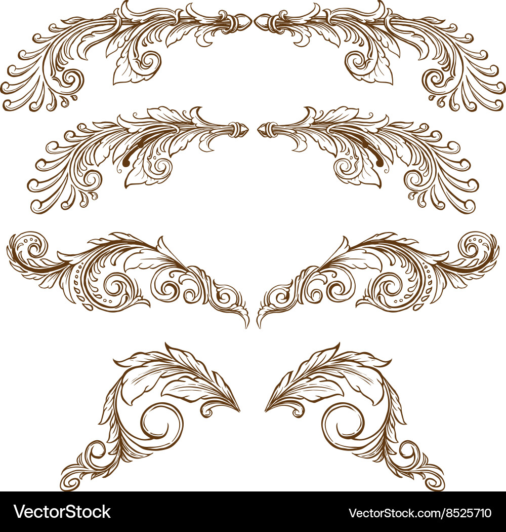 Victorian Ornamental Swirls Royalty Free Vector Image