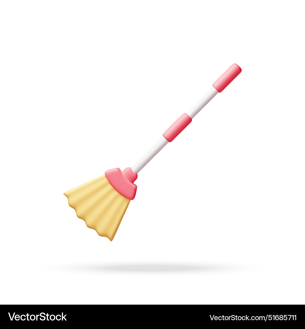 3d cleaning broom isolated on white Royalty Free Vector