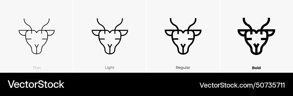 Antelope icon thin light regular and bold style Vector Image