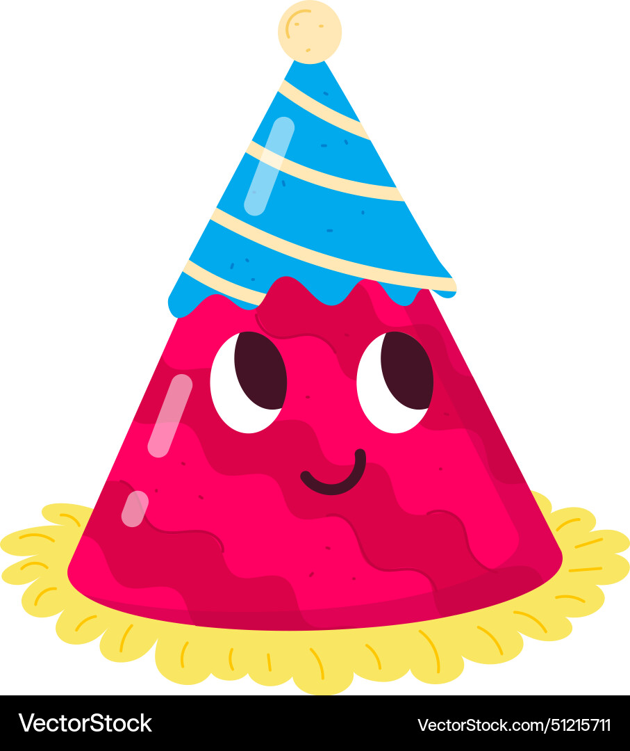 Birthday hats flat stickers Royalty Free Vector Image