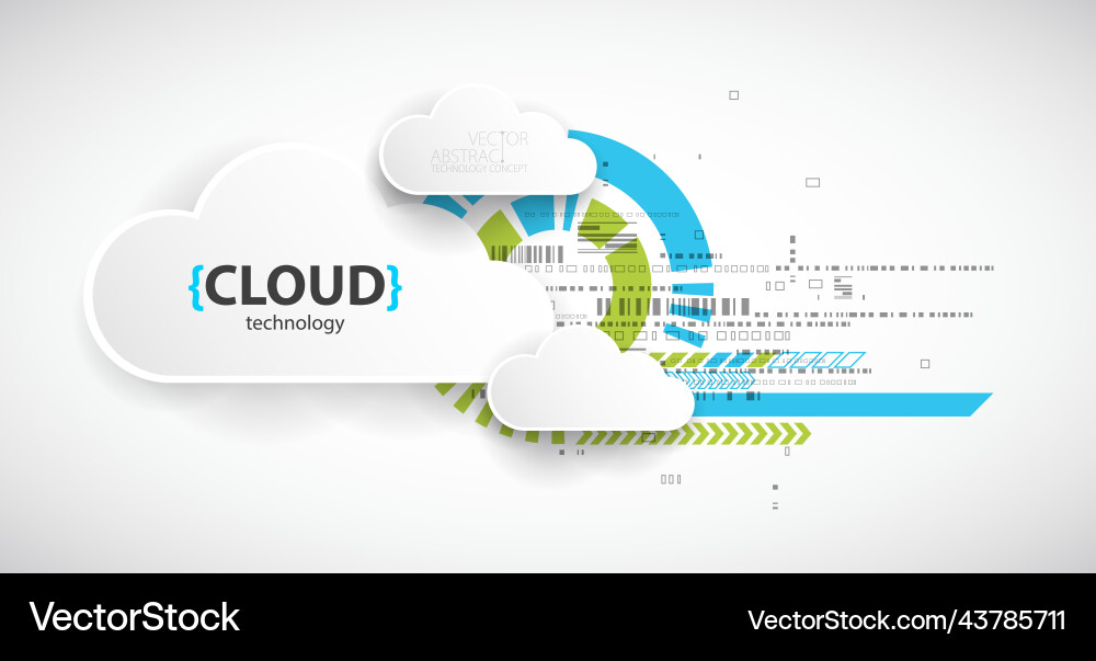Cloud storage technology integrated digital web Vector Image