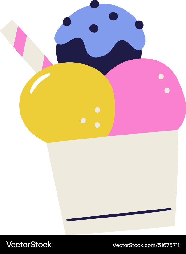 Ice cream balls Royalty Free Vector Image - VectorStock