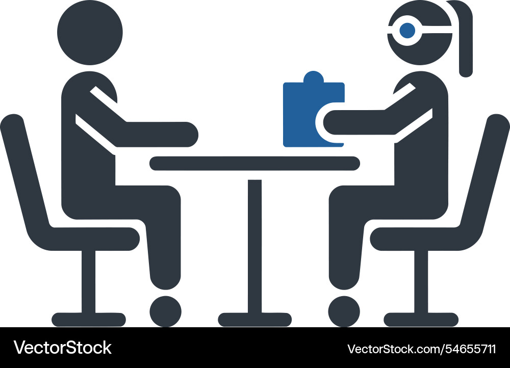 Job interview discussion icon Royalty Free Vector Image