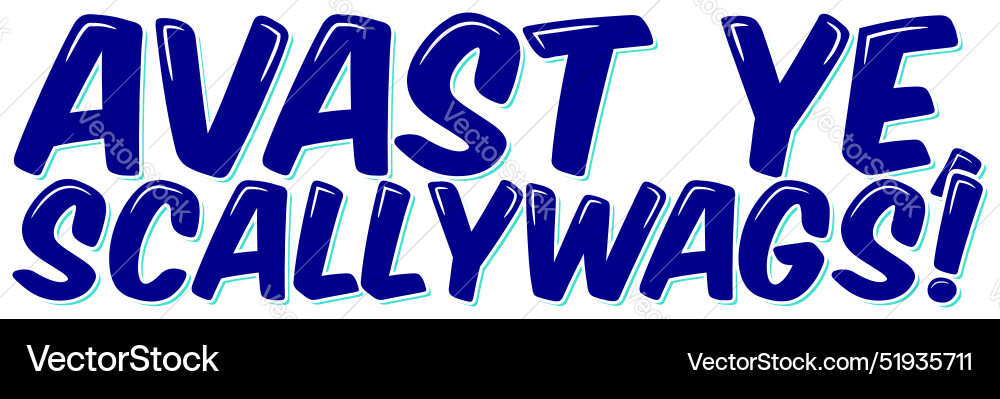 Nautical pirate themed lettering design Royalty Free Vector