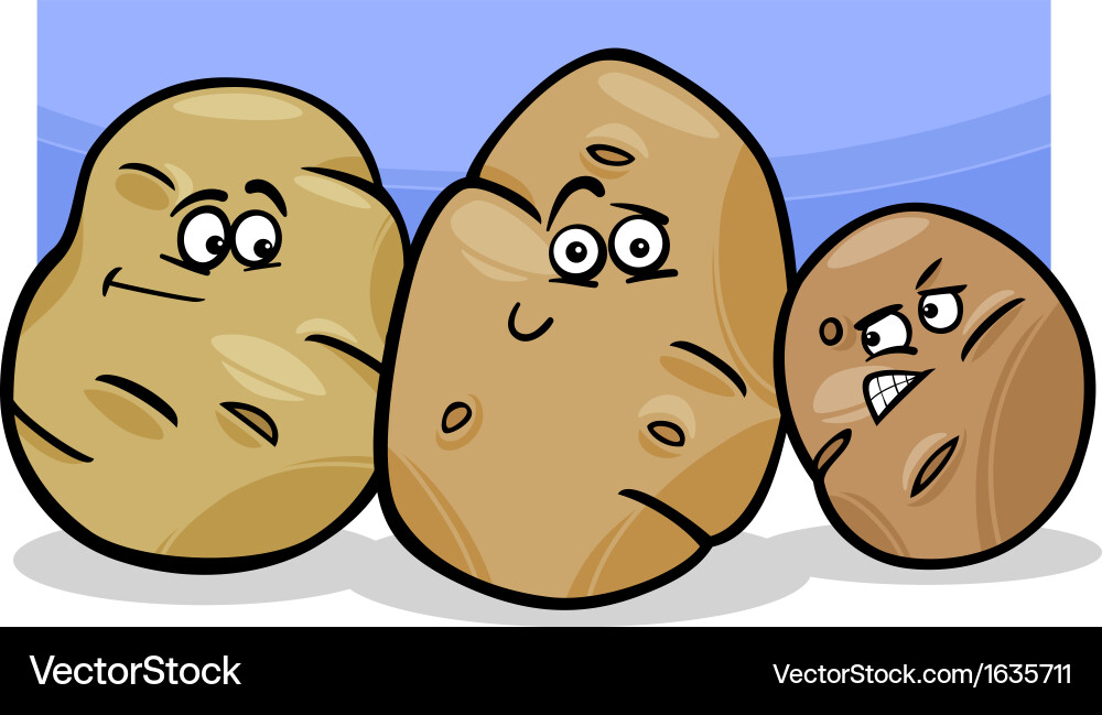 Potatoes vegetable cartoon Royalty Free Vector Image