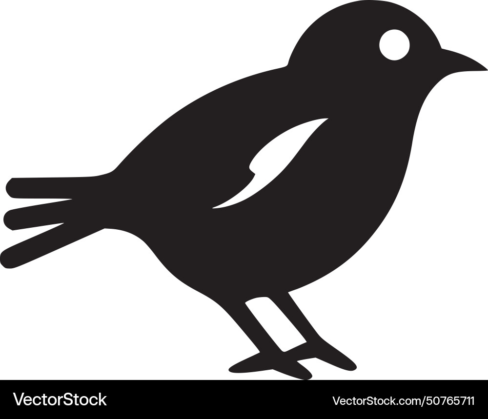Robin bird - minimalist and simple silhouette Vector Image