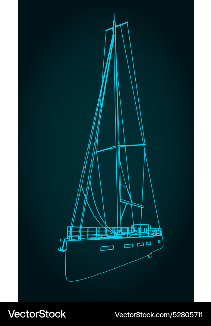 Sailing yacht Royalty Free Vector Image - VectorStock