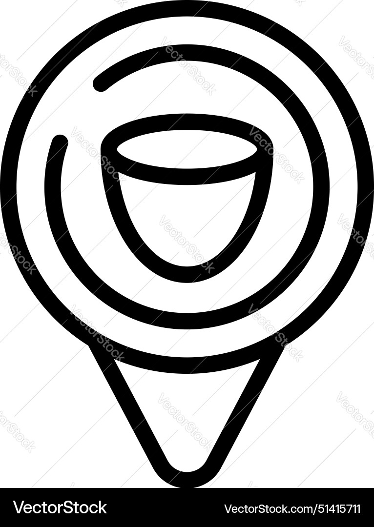 Simplified location pin icon line art Royalty Free Vector