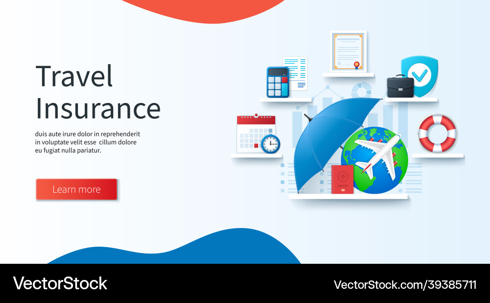 Travel insurance concept schedule calculation Vector Image
