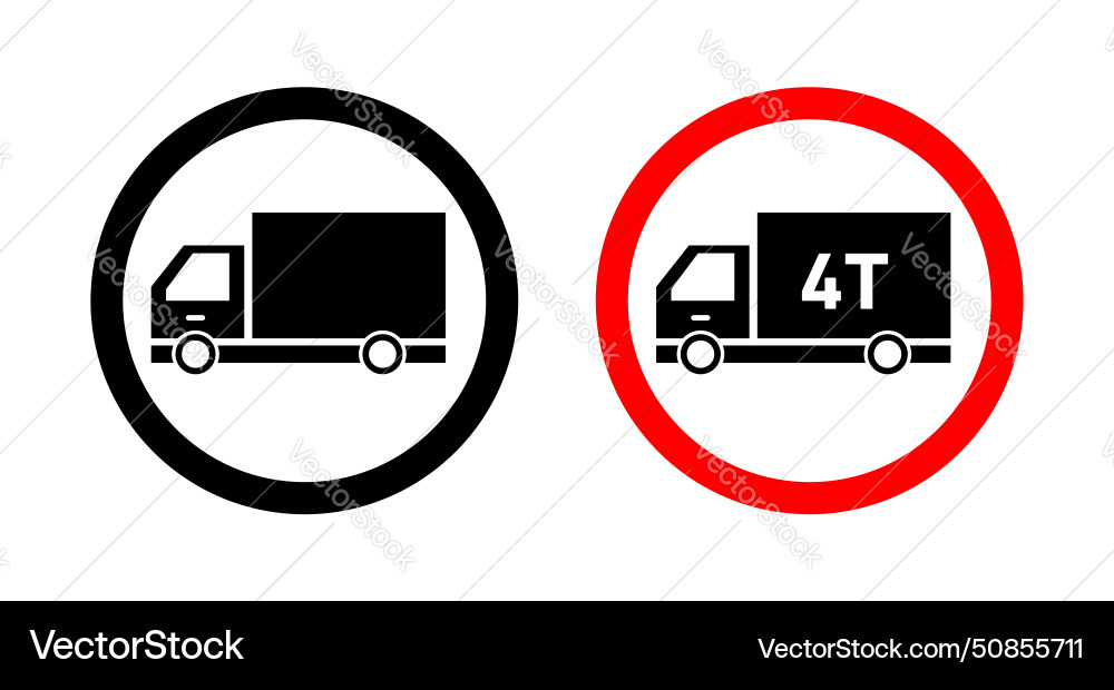 Weight limit traffic sign vehicle – Royalty-Free Vector | VectorStock