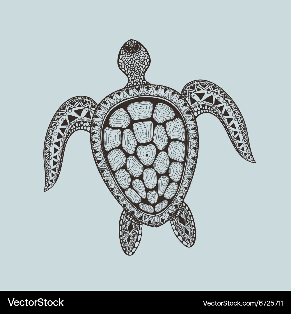Zentangle Turtle Doodle Royalty Free Vector Image
