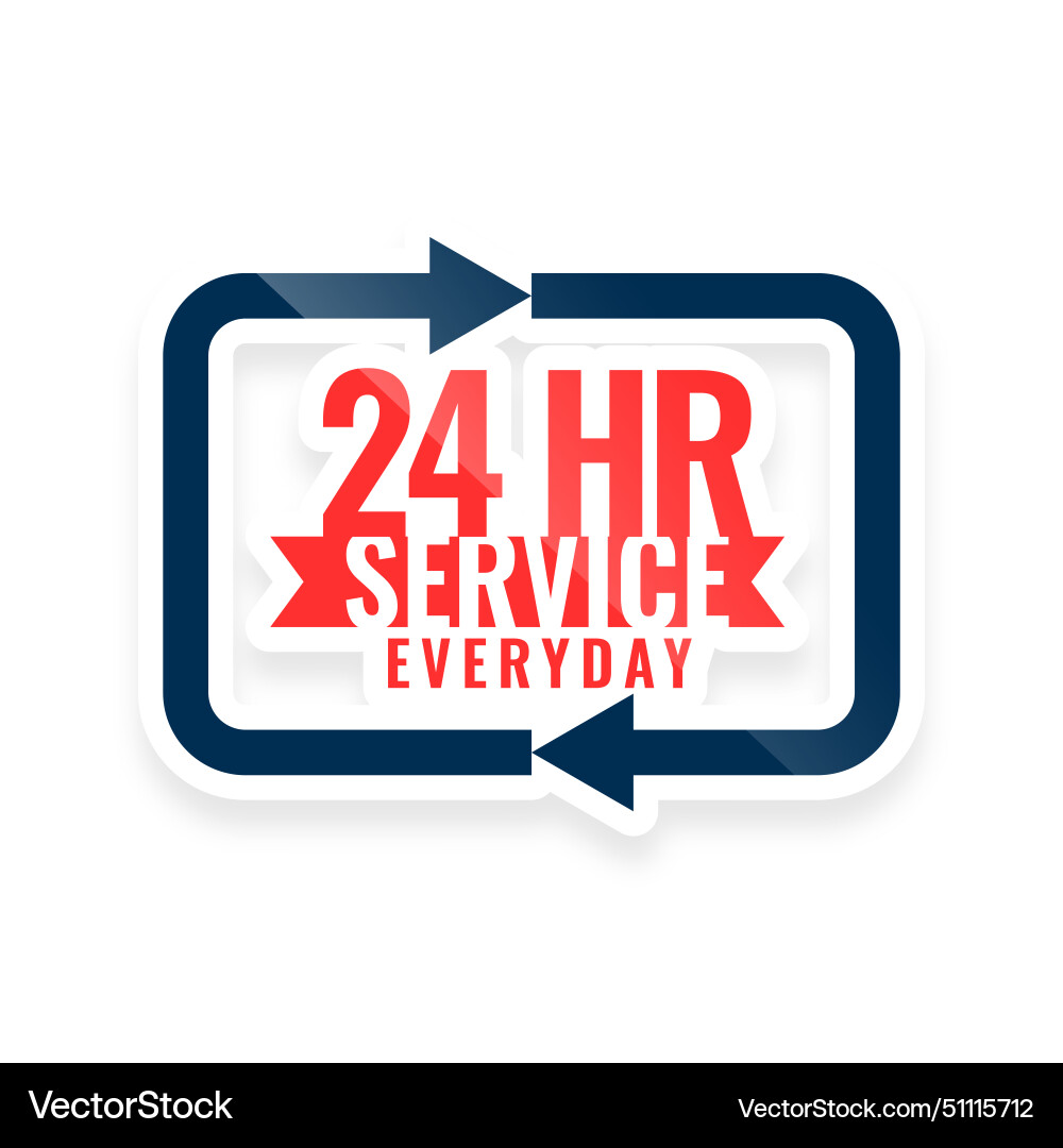24 hour and 7 days everyday convivence background Vector Image