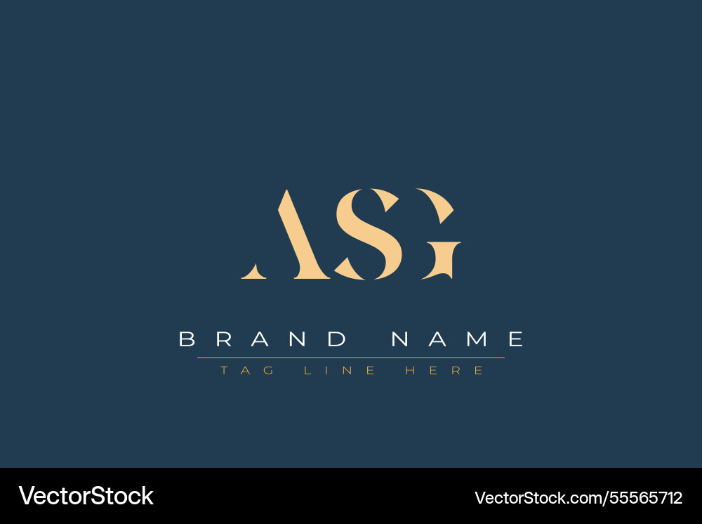 Abstract ASG Logo - Three Letter Monogram Vector Image