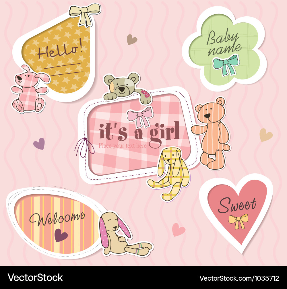 Children borders for girl Royalty Free Vector Image