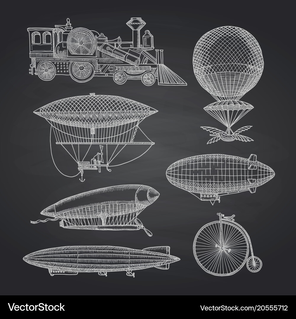 Dirigibles Royalty Free Vector Image - VectorStock