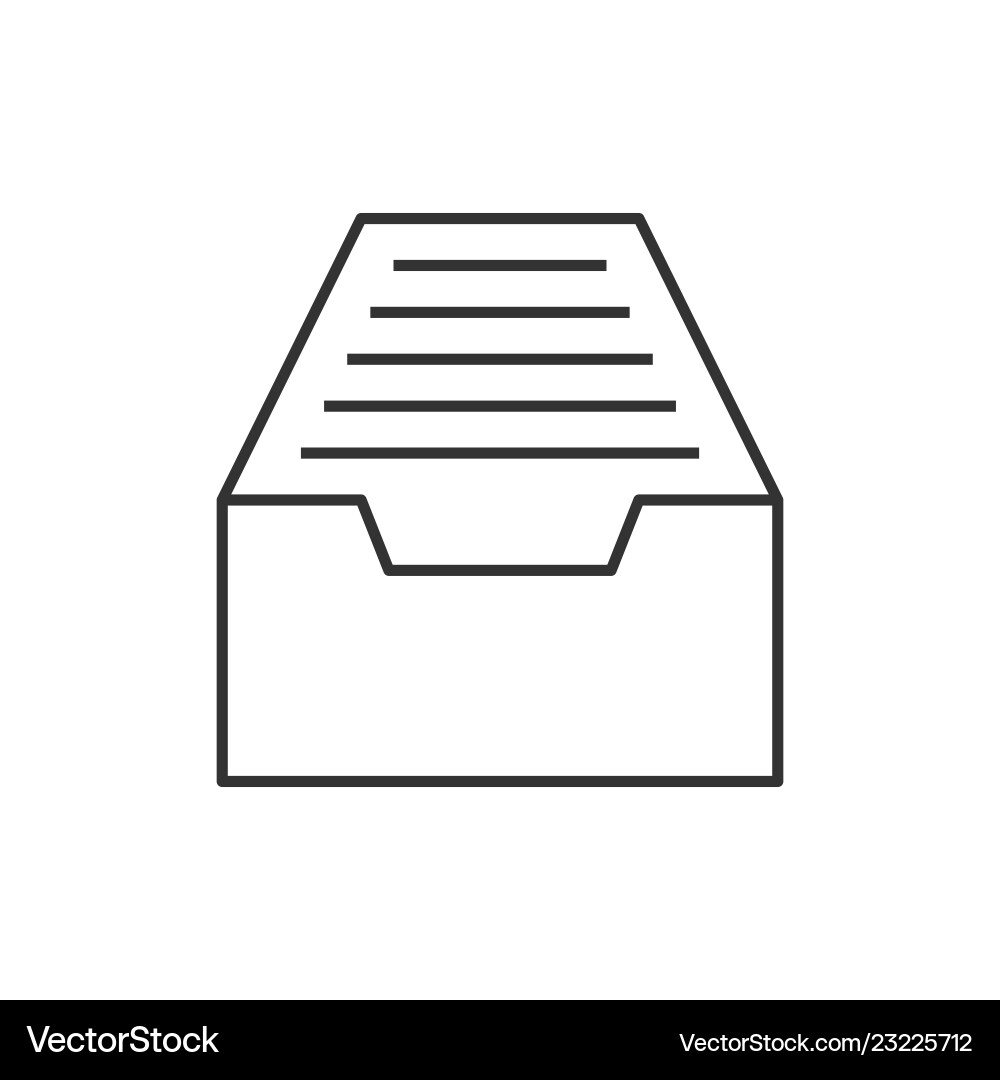 Drawer outline icon Royalty Free Vector Image - VectorStock