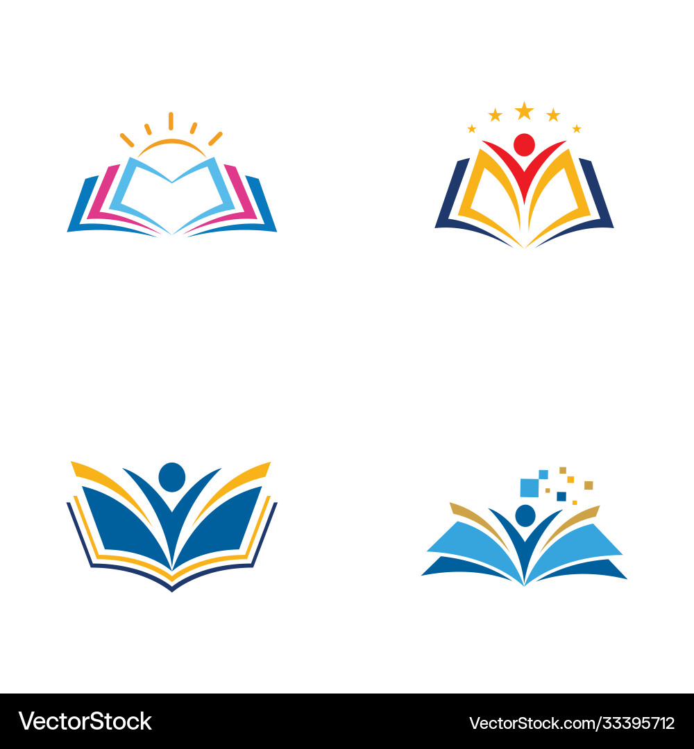 Education Book Icon Set Royalty Free Vector Image