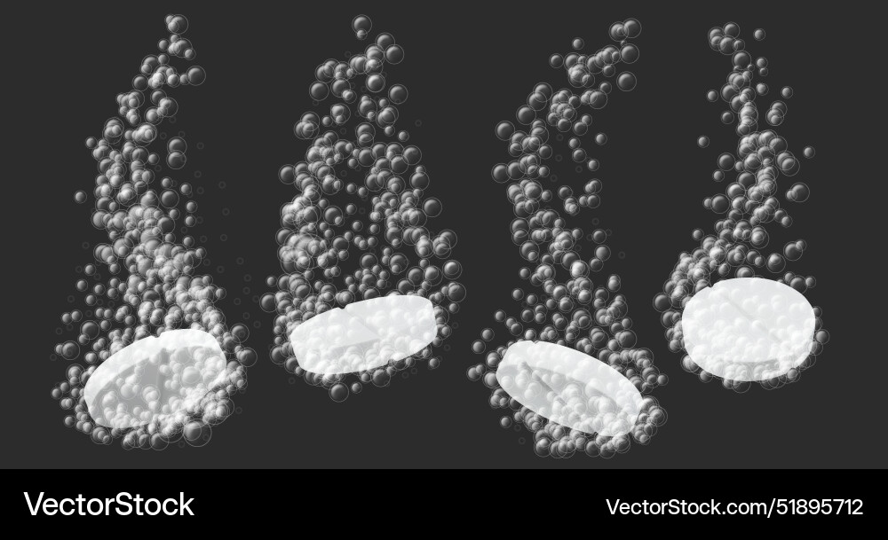 Effervescent tablet dissolving health supplements Vector Image