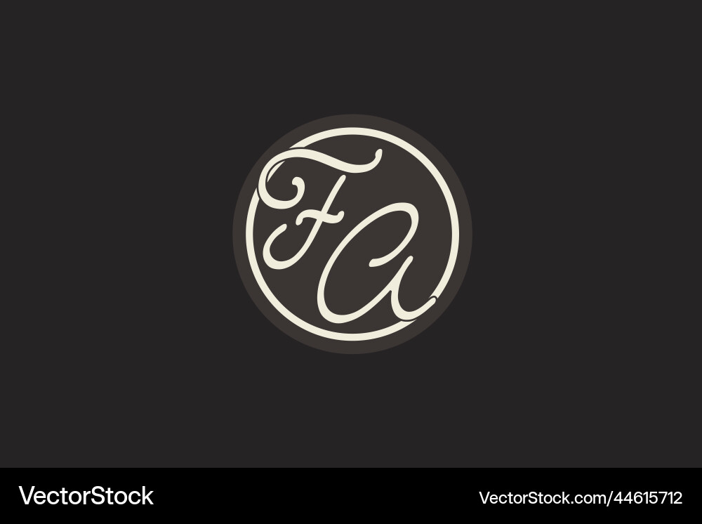 Initial letter fa monogram logo with simple Vector Image
