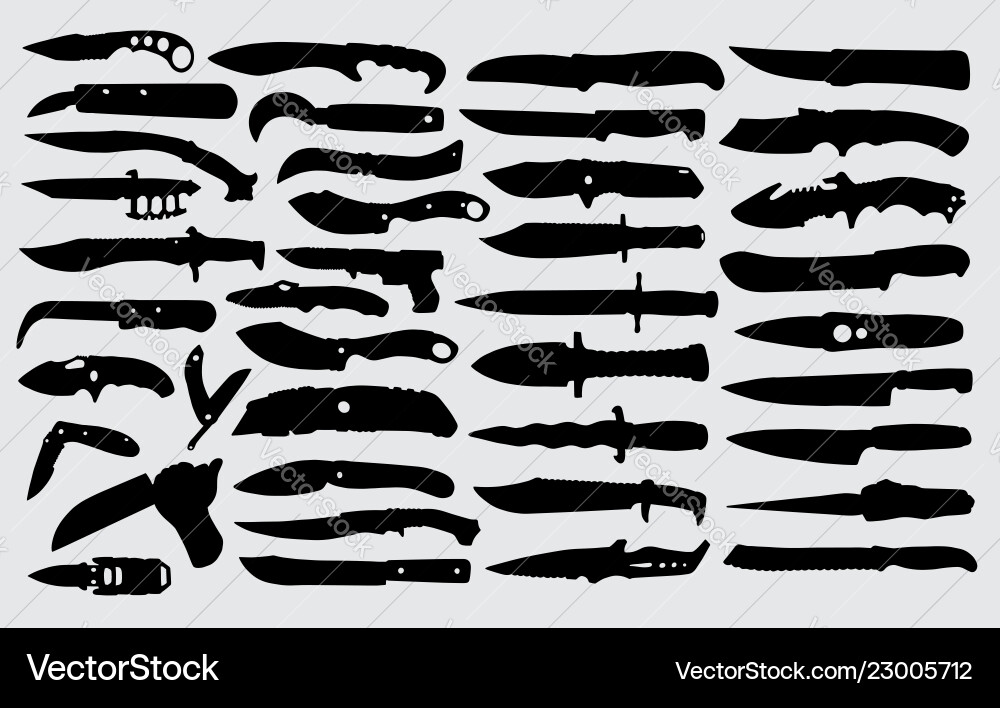 Knife Silhouettes - Collection Royalty Free Vector Image