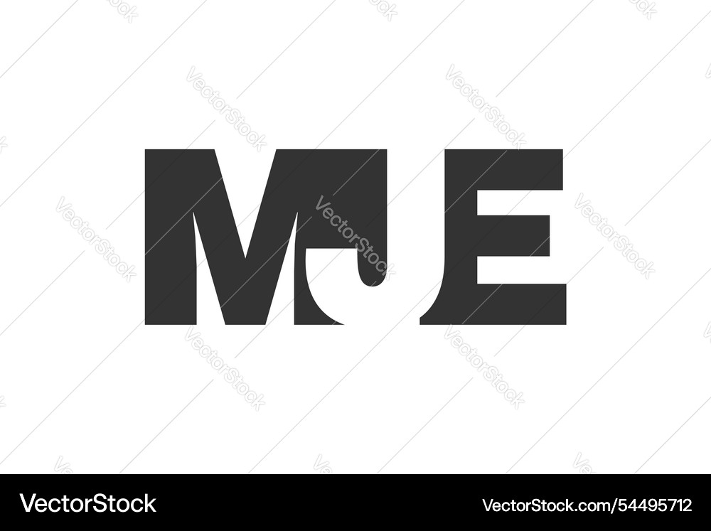 Mje logo design initial letter m j e bold font Vector Image