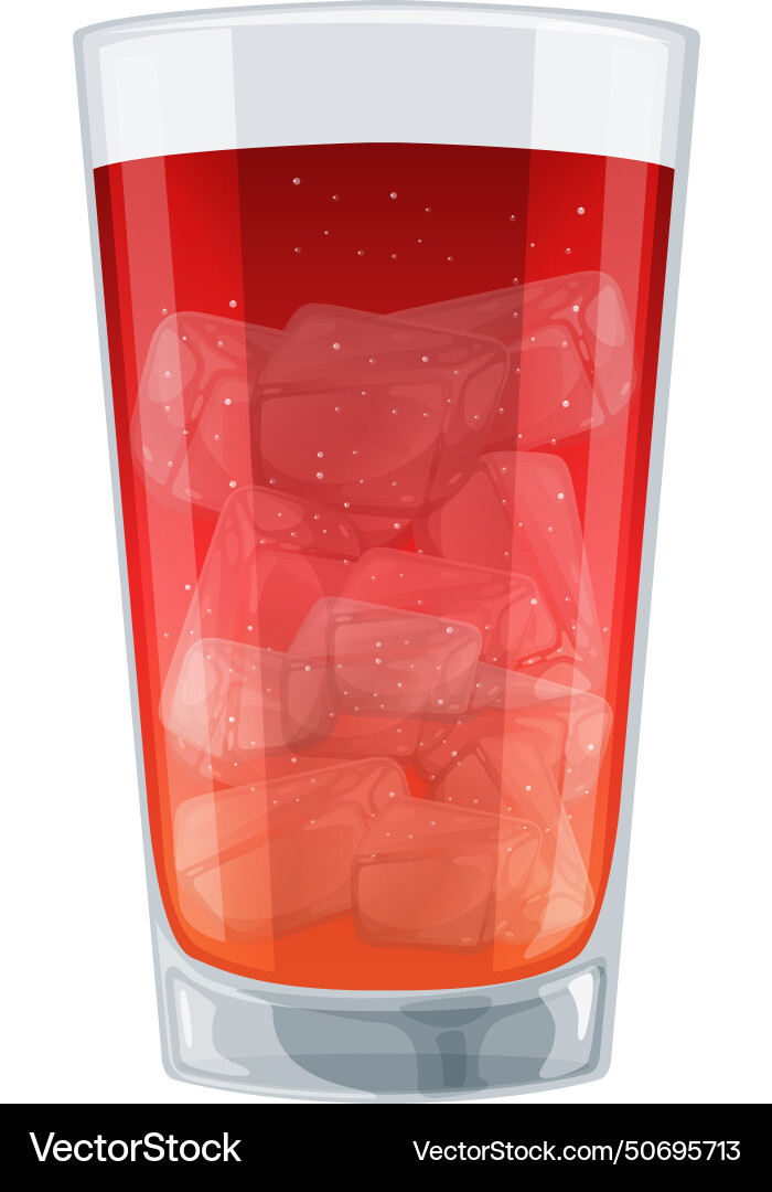 A cold fizzy soda in glass Royalty Free Vector Image