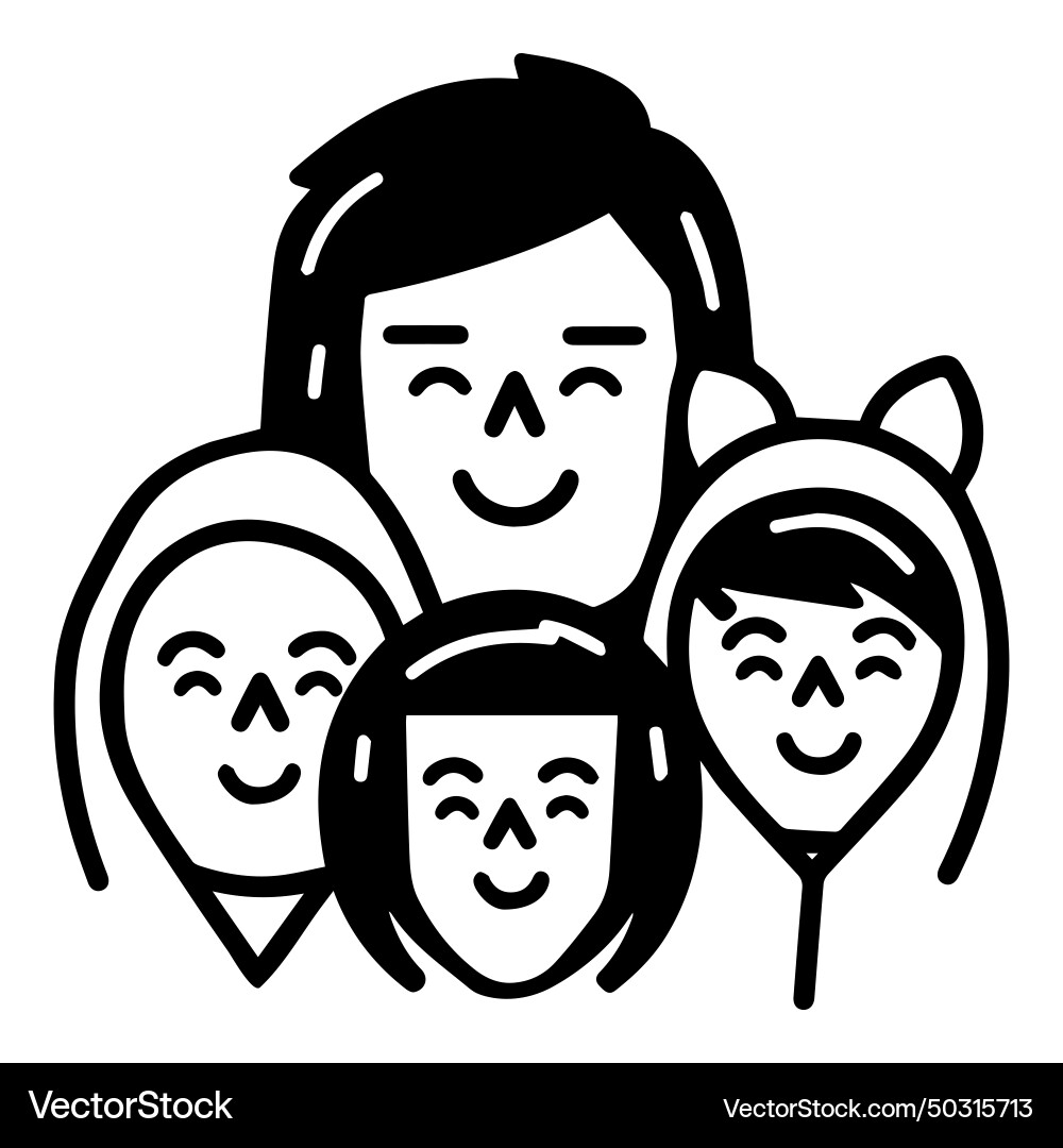 Best friends flat icon isolated on white Vector Image