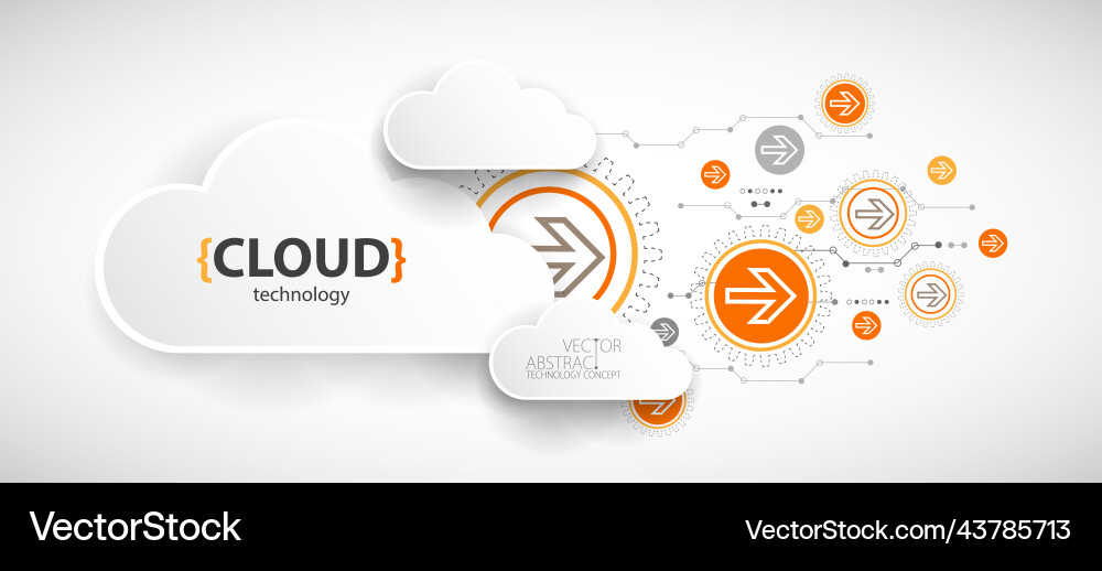 Cloud storage technology integrated digital web Vector Image