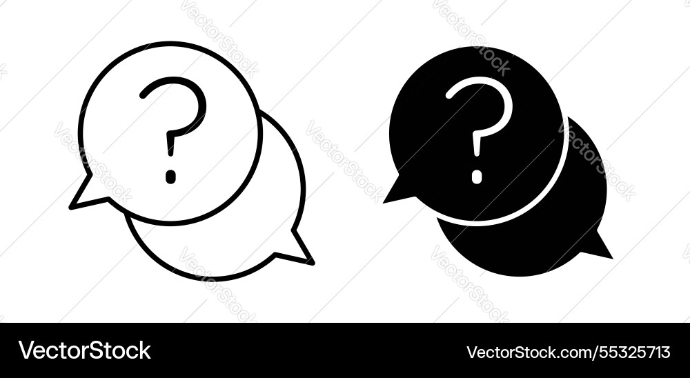 Comment question icons pack in black flat Vector Image