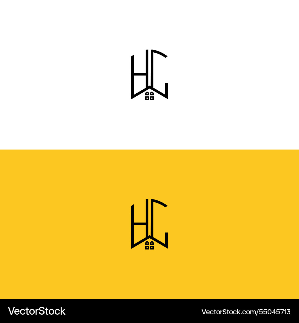 Creative initial letters hc logo for house Vector Image