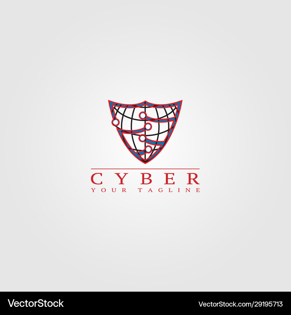 Cyber security logo template Royalty Free Vector Image
