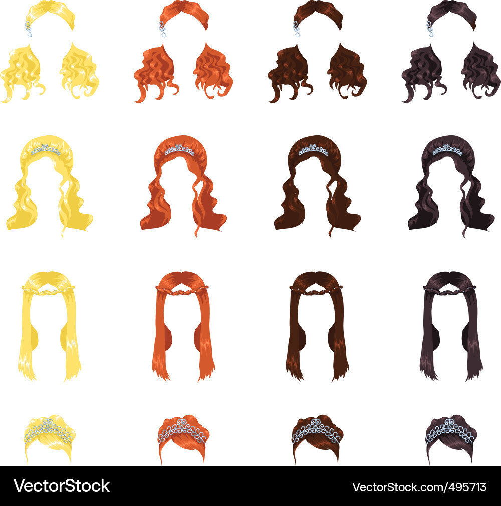 Female hair Royalty Free Vector Image - VectorStock
